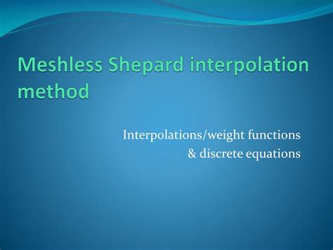 Ppt Virtual Crack Closure Technique Based On Meshless Shepard
