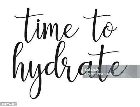 글자 문구는 수분을 공급할 시간입니다 타이포그래피 슬로건 건강한 생활 습관 수분 동기 부여 포스터 엽서에 대한 아이디어 검은색에 대한 스톡 벡터 아트 및 기타 이미지