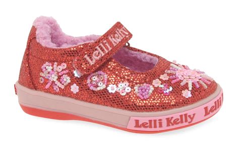Lelli Kelly Lk 3860 Dafne Red Glitter Fur Lined Dolly Shoes Lelli Kelly Shoes