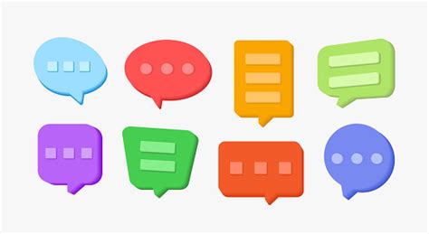 3d 스피치 버블 통신 컨셉 벡터 일러스트레이션 3차원 형태에 대한 스톡 벡터 아트 및 기타 이미지 3차원 형태 Brand Name Online Messaging