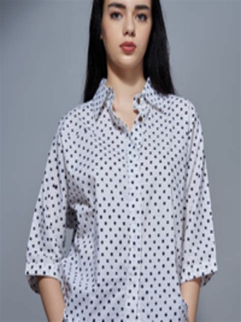 Buy The Kaatn Trail White Geometric Print Shirt Style Top Tops For