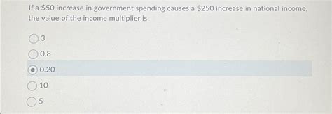 Solved If A 50 ﻿increase In Government Spending Causes A
