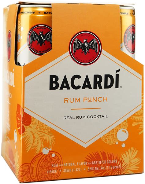 Bacardi Rum Punch Rtd 4 Pack Cans 4 Pack Of 355 Ml Can