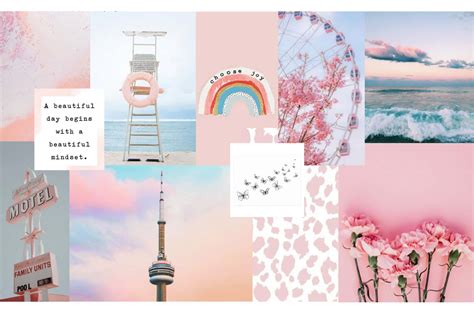 Download Aesthetic Pink Collage Desktop Wallpaper Wallpaper