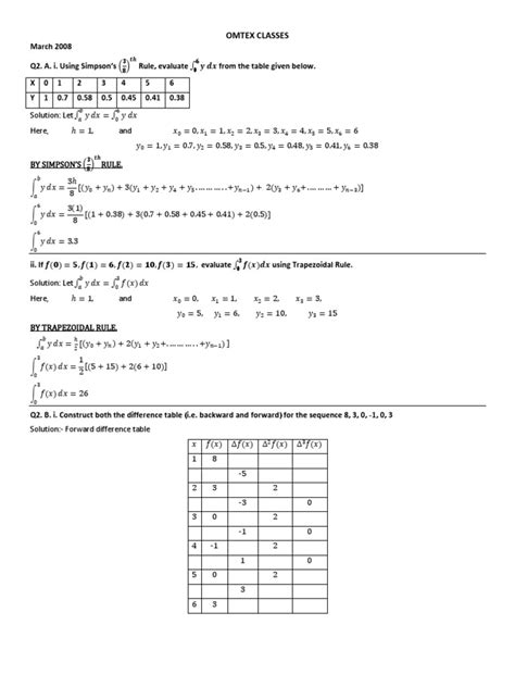 Hsc Numerical Method Maths Ii With Solution Pdf Finite Difference Interpolation