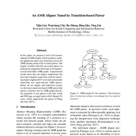 An Amr Aligner Tuned By Transition Based Parser Acl Anthology