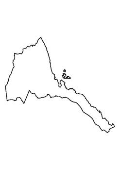 Empty Map Of Eritrea Blank Mute Map With Outlines Of Neighboring Countries