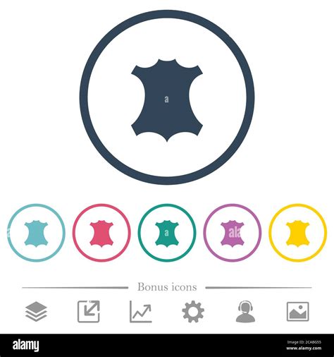 Genuine Leather Symbol Flat Color Icons In Round Outlines 6 Bonus Icons Included Stock Vector