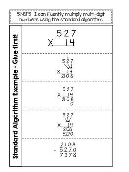 Standard Algorithm Multiplication Interactive Notebook By Its A Teacher Life
