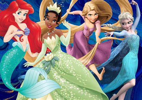 Ariel Tiana Roszpunka I Elsa Puzzle Online