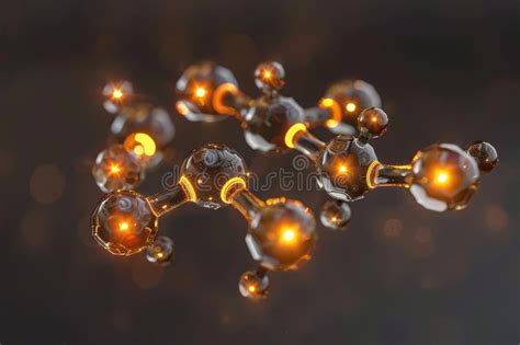 Abstract Glowing Molecular Structure With Detailed Atomic Connections Stock Illustration