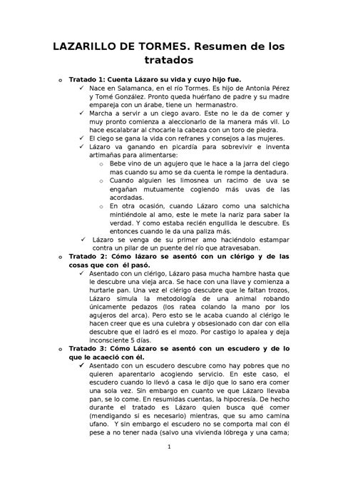 Proteger Longitud Surf Resumen De Tratados Lazarillo De Tormes Bloquear