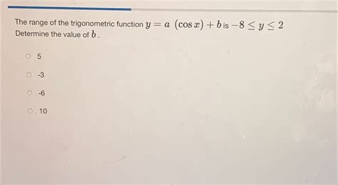 Solved The Range Of The Trigonometric Function Yacosxb