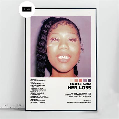 Drake Poster Drake Her Lossposter 21 Savage Her Loss Album Etsy