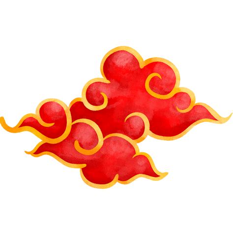 Rouge Dor Ciel Chinois Nouveau Année Décoration Vecter Dessiner Peindre Conception 35413988 Png