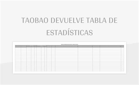 Plantilla de Excel Taobao Devuelve Tabla De Estadísticas y Hoja de Cálculo de Google para