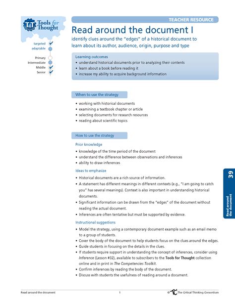read around the document brief tc²