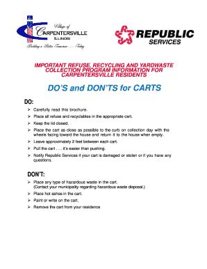 Fillable Online IMPORTANT REFUSE RECYCLING AND YARDWASTE Fax Email Print PdfFiller