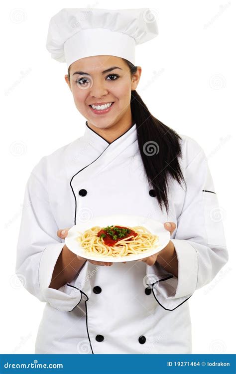 Vrouwelijke Chef Kok Stock Foto Image Of Hoofd Arbeid 19271464