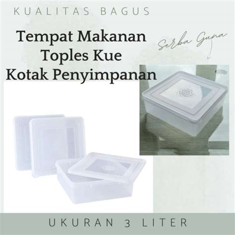 Promo Kotak Makanan Plastik Toples 3l Isi 3 Pcs Food Container Box