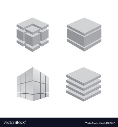 Construction Logo 3d Set Collection Engineering Vector Image