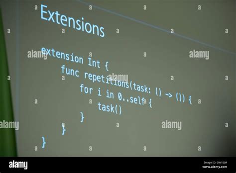 Java Program Code On Projector Screen At Programming Class Stock Photo Alamy