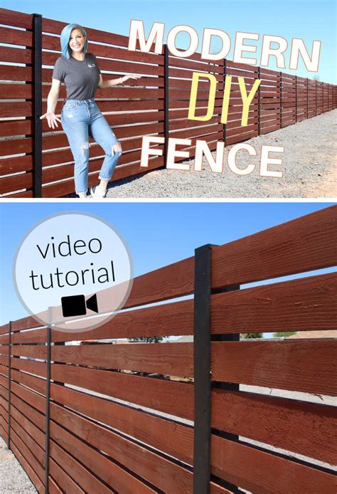 DIY Horizontal Wood Fence For Modern House