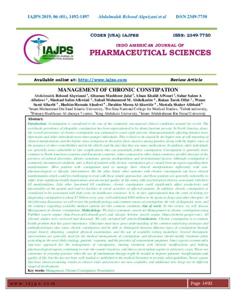 Pdf Chronic Constipation Management Strategies