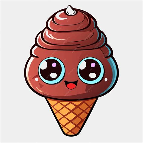 Premium Vector Ice Cream Chocolate Vector Illustration Cartoon