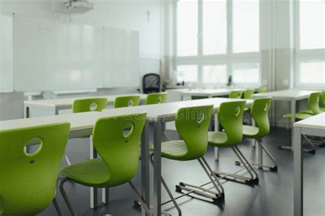 Science Lab Or Classroom In School Empty Classroom With Green Plastic
