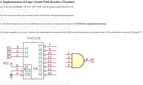 Solved Implementation Of Logic Circuits With Decoders Chegg