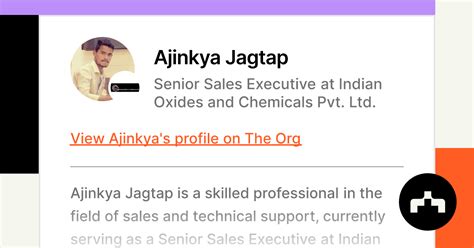 Ajinkya Jagtap Senior Sales Executive At Indian Oxides And Chemicals