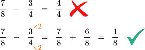 Subtracting Fractions Math Steps Examples And Questions