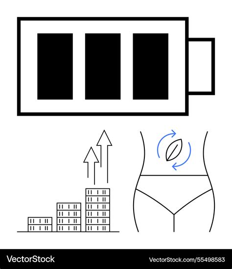 Energy Boost And Health Progress Concept Vector Image