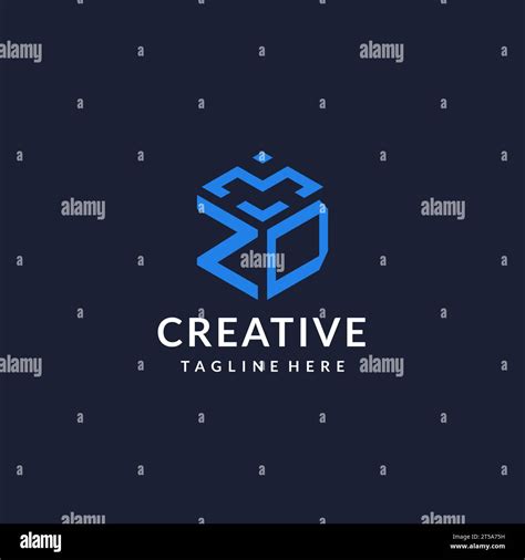 ZD Logo Hexagon Designs Best Monogram Initial Logo With Hexagonal