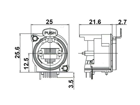 Rj8fh Ethercon Rj45 Chassis Connector Female Socket Propaudio