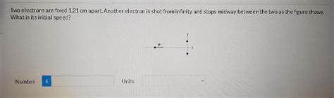 Solved Two Electrons Are Fixed 1 21 Cm Apart Another