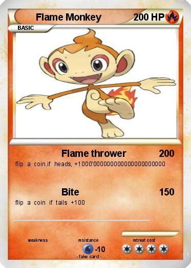 Pokémon Flame Monkey Flame Thrower My Pokemon Card