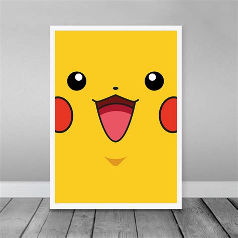 Pikachu Poster Pokemon Art Print Pokemon Gaming Print Etsy Uk