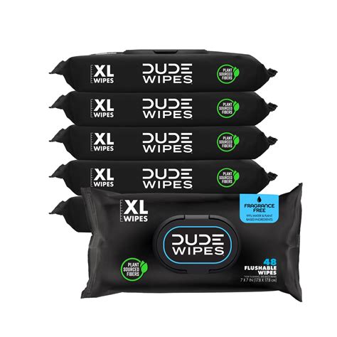 Dude Wipes Flushable Wipes For Adults Vitamin E And Aloe