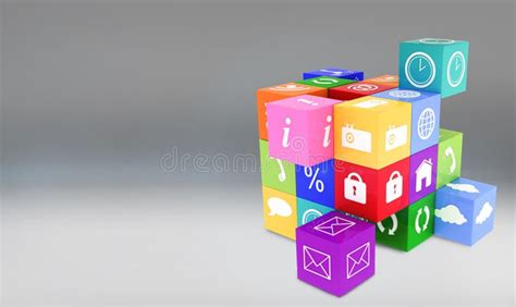 Composite Image Of App Cube Stock Illustration Illustration Of Copy