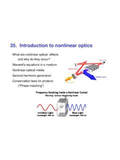 Introduction To Nonlinear Optics Brown University Second Harmonic Generation In