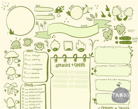 D D E Character Sheet Pdf Printable For Dungeons And Dragons