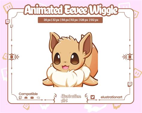 Animated Eevee Pokemon Wiggle Twitch Emote Animated Eevee Pokemon