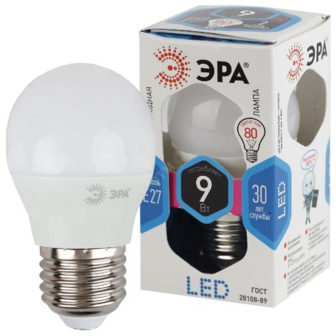 Лампа светодиодная Е27 9Вт шар нейтральный STD LED P45-9W-840-E27 E27 ...