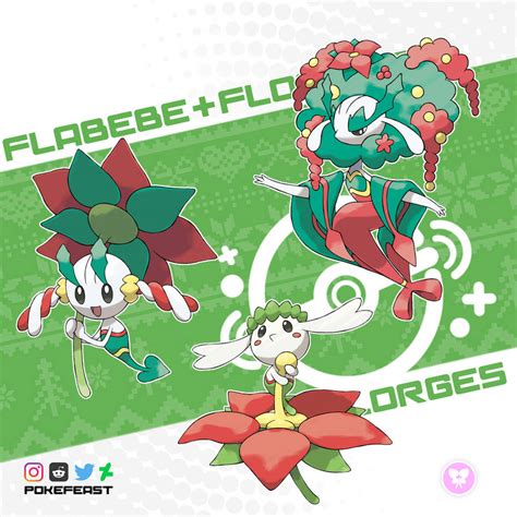Flabebe Floette Florges Poinsettia Form By Pokefeast On Deviantart