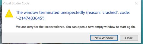 The Window Terminated Unexpectedly Issue 176215 Microsoft Vscode