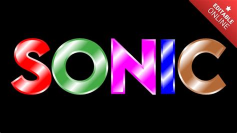 Sonic Colored Letters Editable Online Text Effect Generator