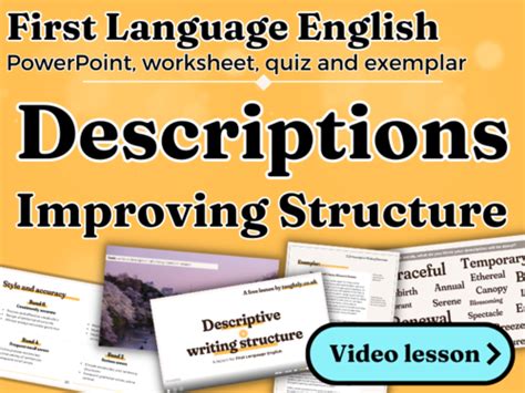 Improving Descriptive Writing Structure For First Language English