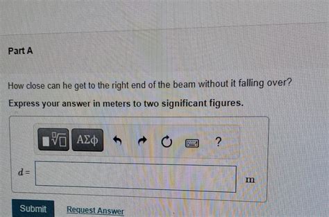Solved A38 Kg 5 0 M Long Beam Is Supported But Not Chegg
